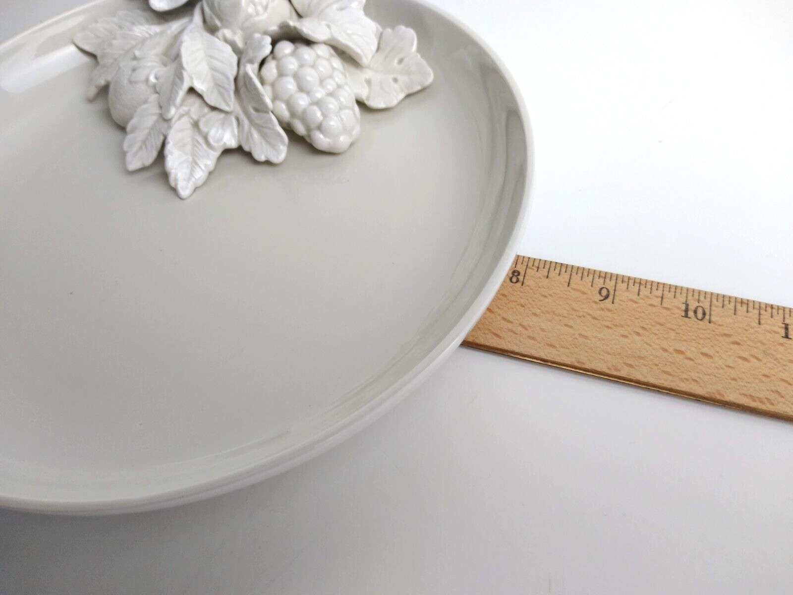 Vintage Fitz & Floyd White Ivory Serving Plate 3D Fruits & Leafs 1977 ...