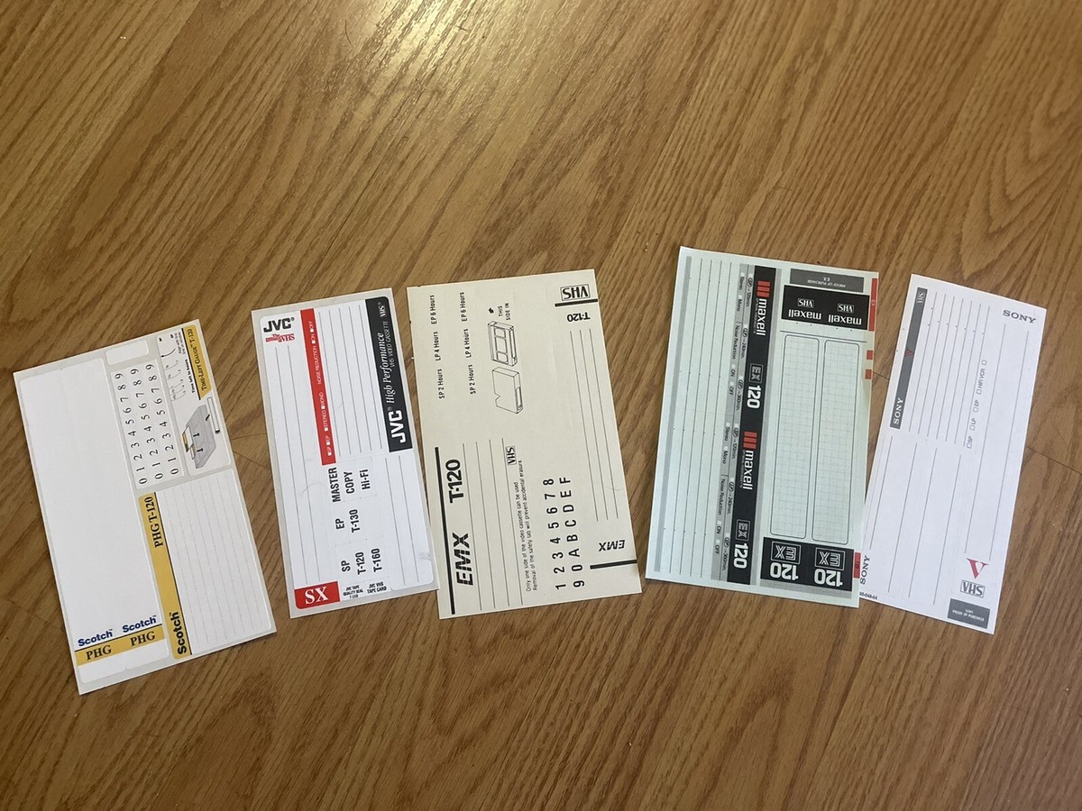 Vhs Sticker Labels