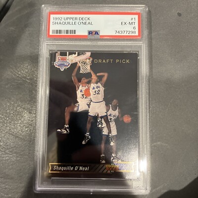 1992 Upper Deck Trade Card Shaquille O'Neal #1b Rookie Card RC PSA 6 NM ...