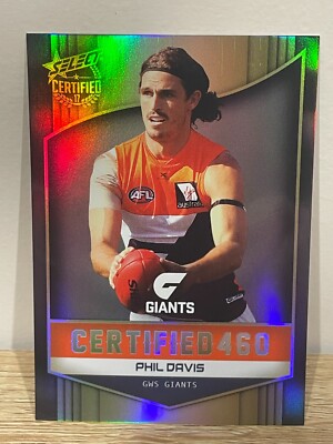 2017 AFL SELECT CERTIFIED 460 GWS GIANTS PHIL DAVIS #C103, 103/460 ...