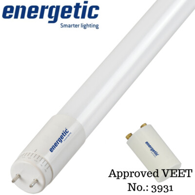 Energetic Lighting 152003 T8 1.2m 18W (1600lm) LED Tube 4000K Neutral ...