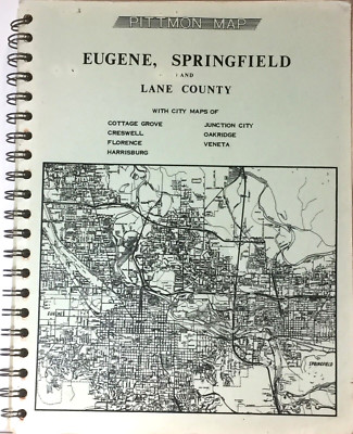 Eugene Springfield Lane County Oregon 1990s Street Guide Road Map Atlas ...