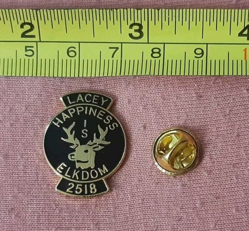 BPOE Elks Lacey 2518 Happiness Is Elkdom black and gold tone jacket ...