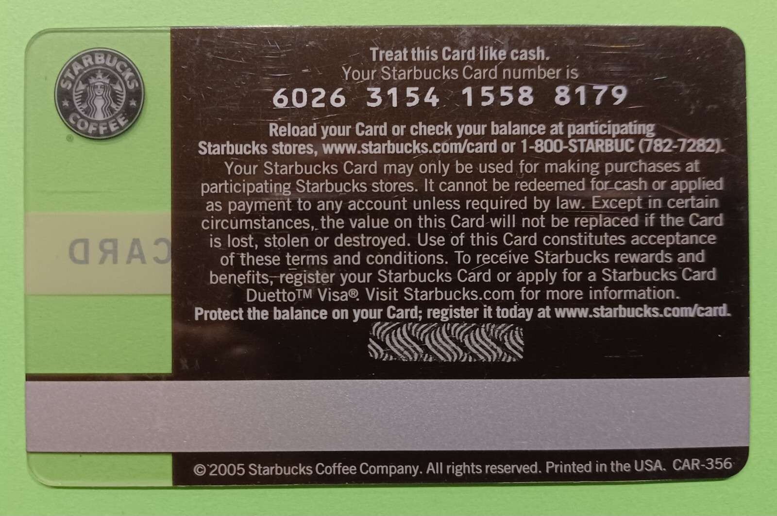 STARBUCKS CARD 2006" SHAREHOLDER SPECIAL EDITION" RARE~SOLID~PLUS ...