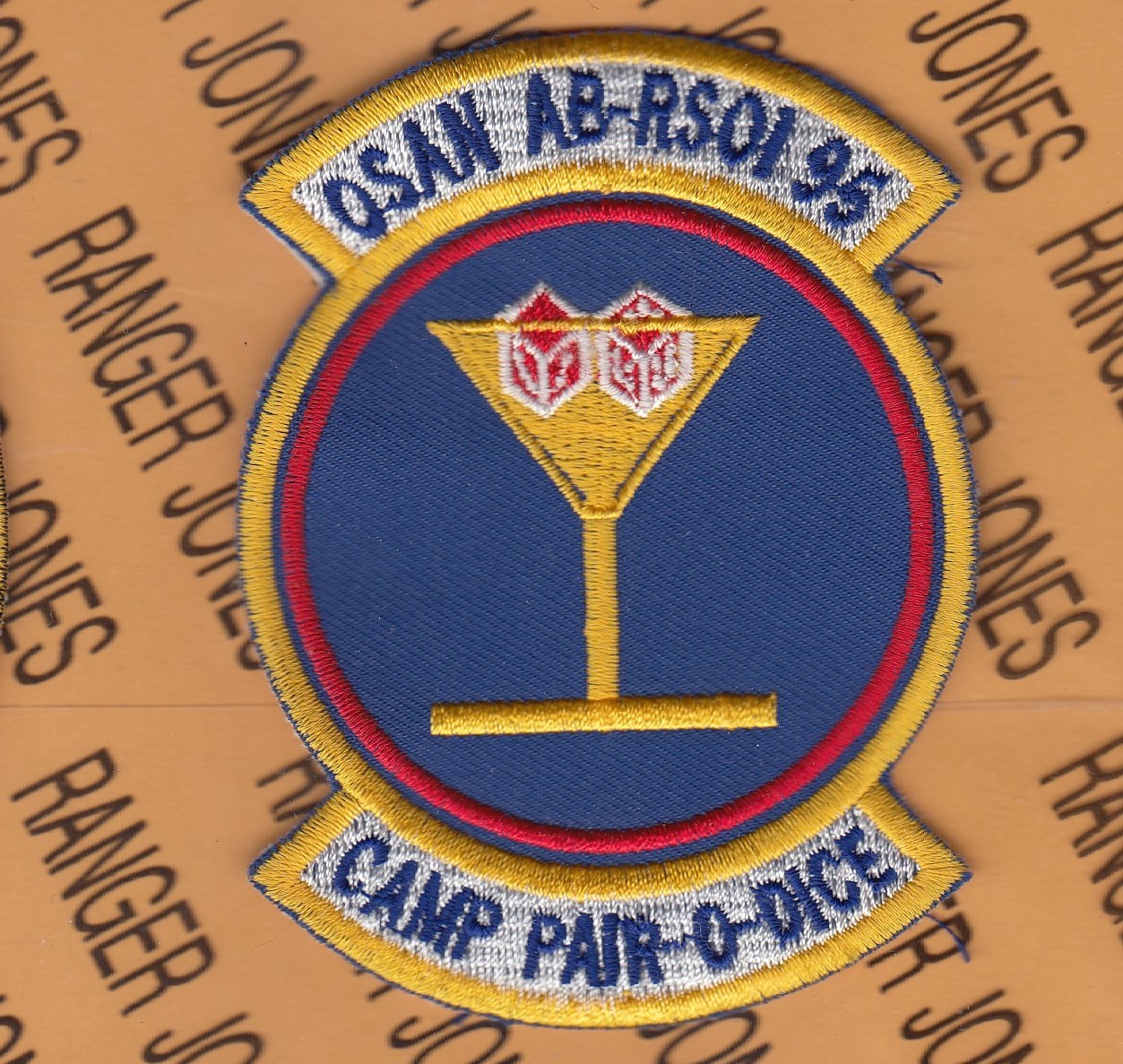 USAF Air Force 90th Fighter Squadron FS Camp Pair-O-Dice ~3.75" patch c ...