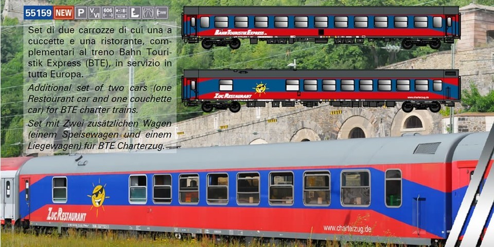 Acme 55159 Set 2 Coaches Bahn Touristik Express ( Bte ) Beds ...