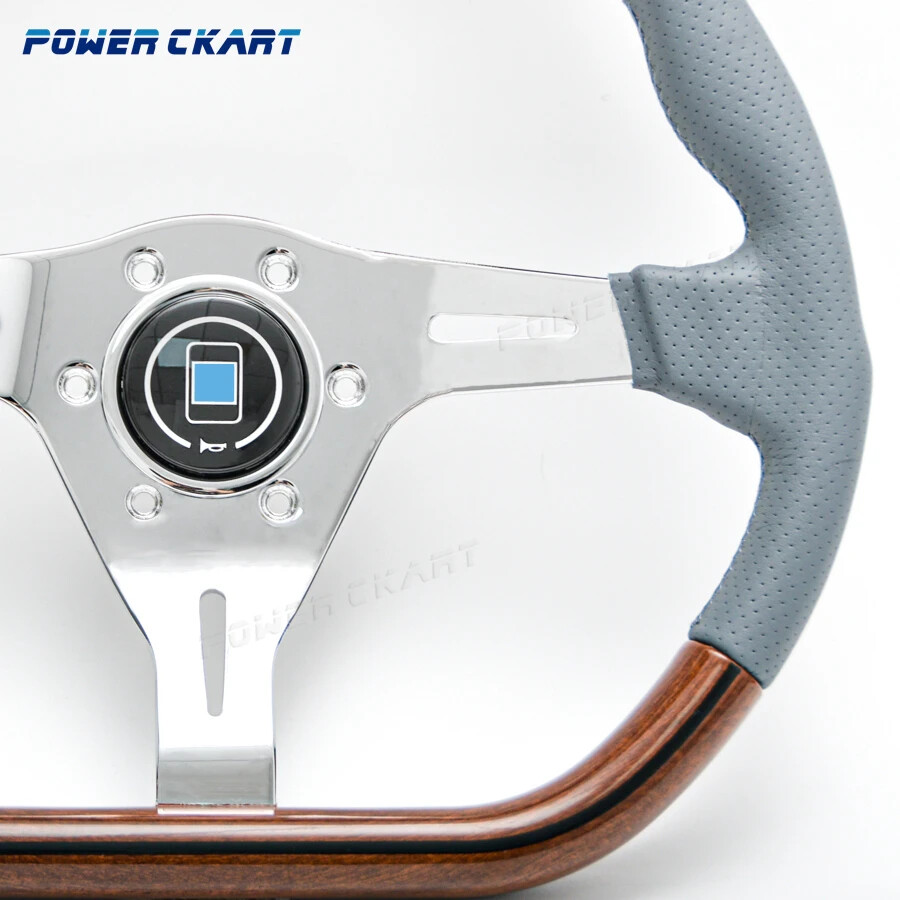 14inch D Shape Steering Wheel JDM Sport Classic Wood Steering Wheel Sim ...