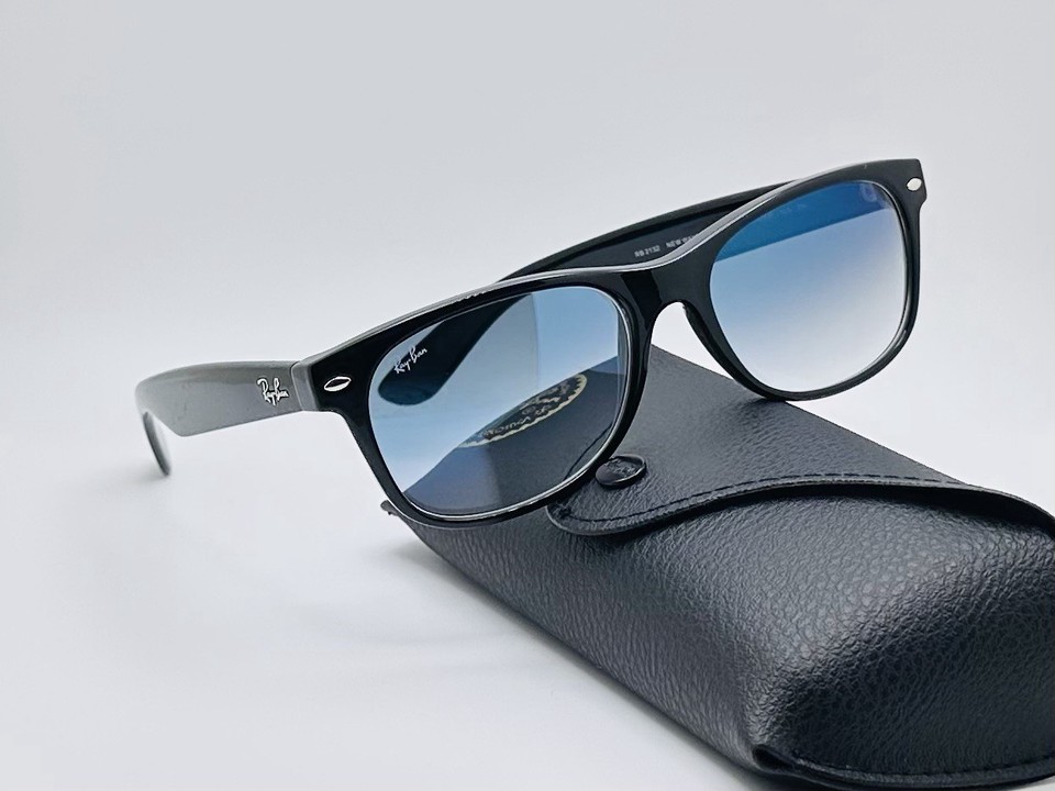 Ray-Ban RB2132 New Wayfarer 55mm Polarized Sunglasses - Black Blue ...