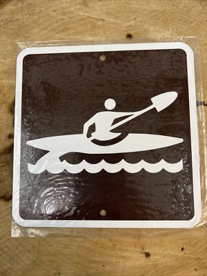 Kayak Metal Parks & Recreation Lake River Kayaking Sign mini 6"x6" in ...