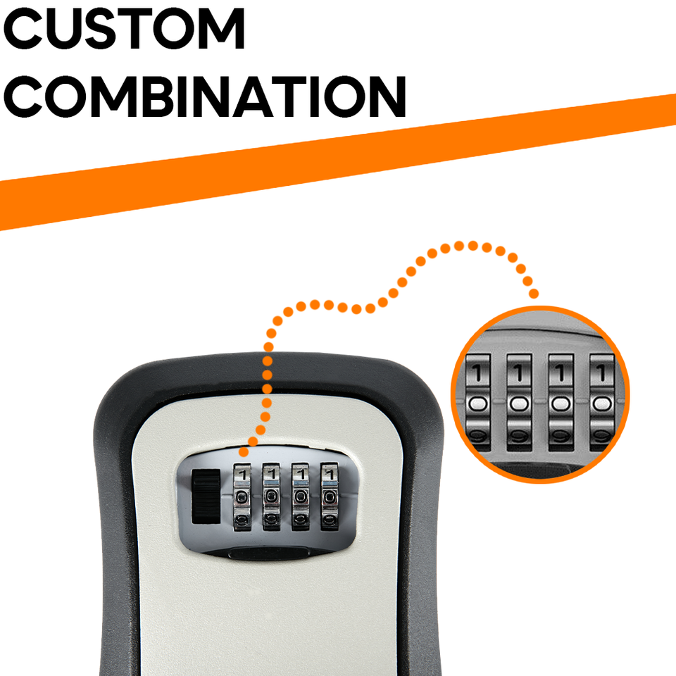 WALL MOUNTED KEY SAFE 4 DIGIT COMBINATION KEY SAFE OUTDOOR SECURITY KEY ...