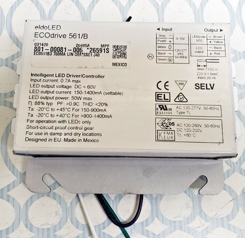 eldoLED ECOdrive 561/B INTELLIGENT LED DRIVER/CONTROLLER 120-277V 50W ...