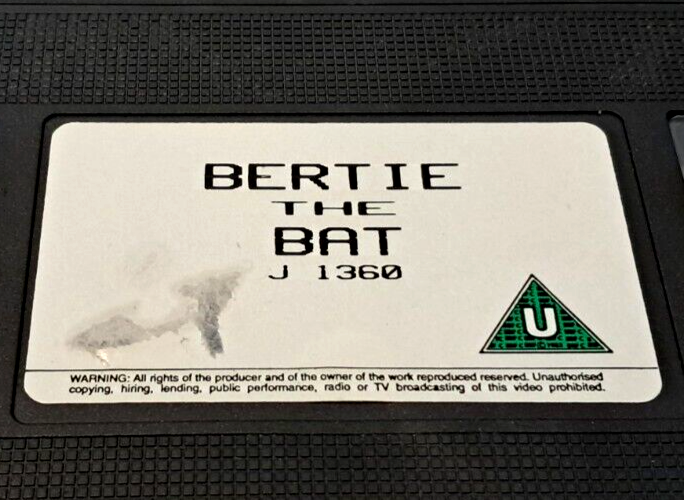 BERTIE THE BAT NARRATED BY BERNARD CRIBBINS PAL VHS VIDEO KIDS CHILDREN ...