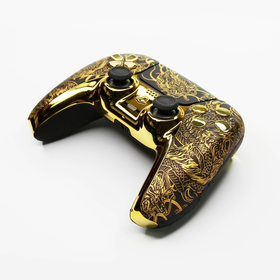 Golden Dragon PS5 Controller Killscreen Esports Custom Gold Remote Pro DualSense | eBay