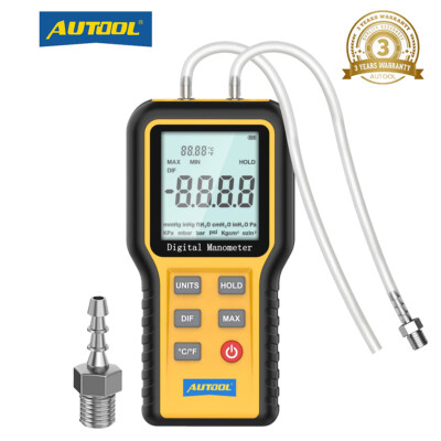 AUTOOL Digital Manometers Air Pressure Meters Dual Port Input HVAC Gas ...