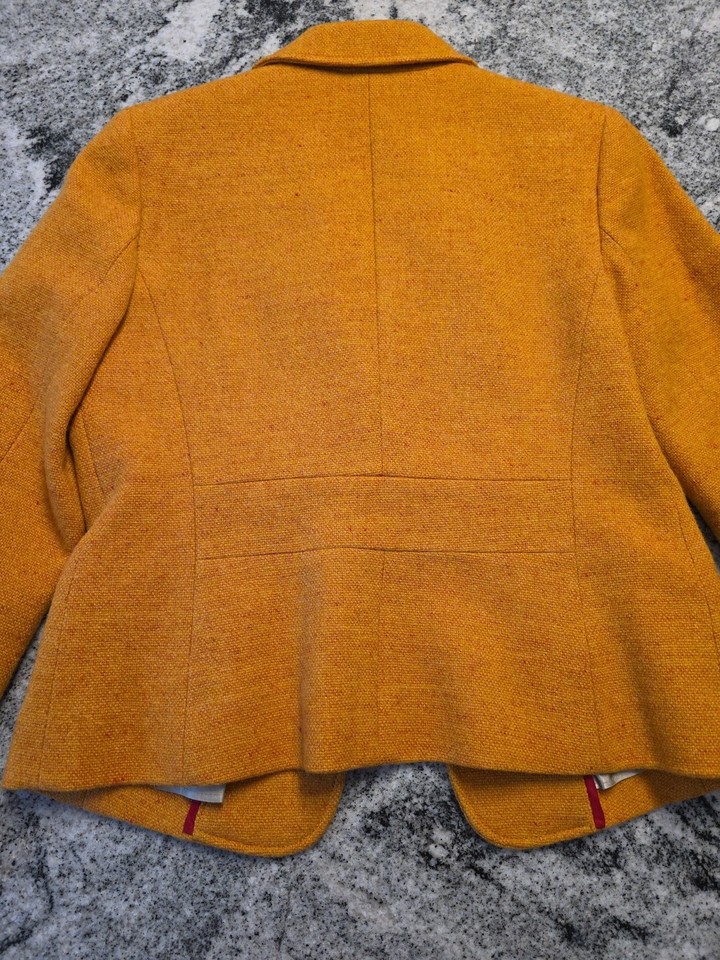 J Crew Blazer Womens Size 10 Yellow Orange Wool Gold Classic Lined ...