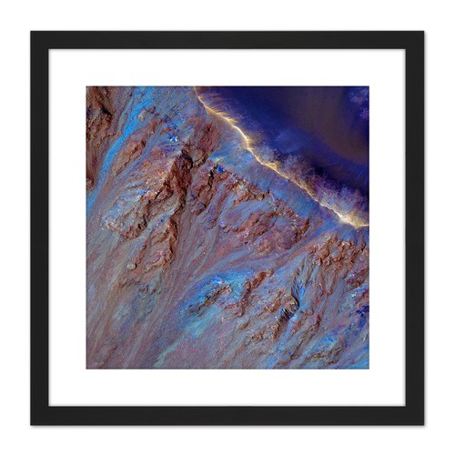 Mars Nasa Colorful Equatorial Gullies Krupac Crater Square Framed Wall ...