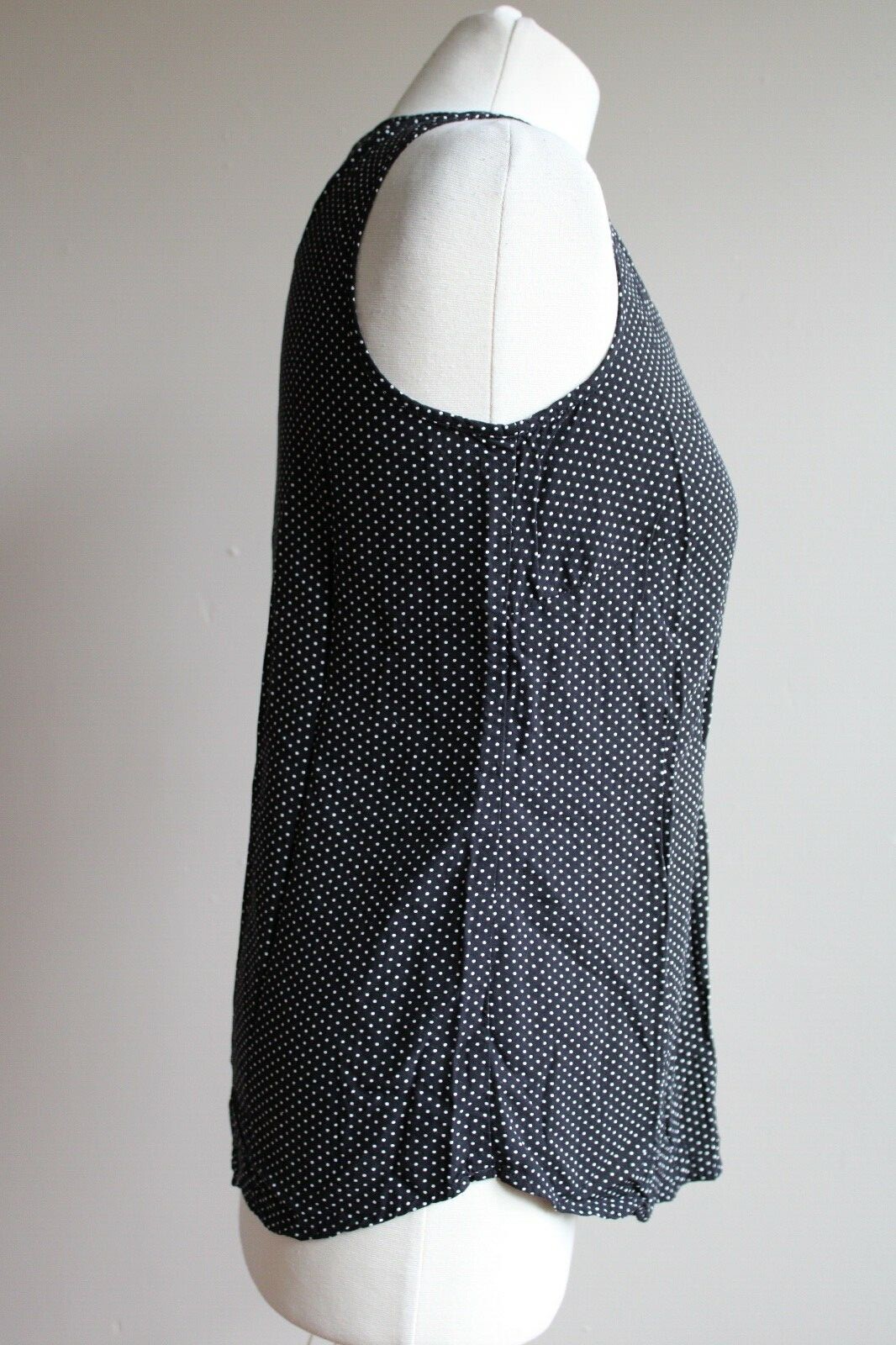J. Jill XSP Petite Black White Mini Dot Tank Top Rayon - Gem