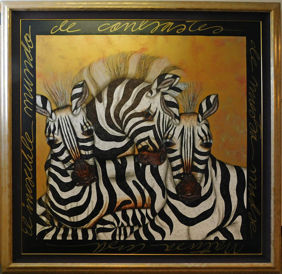 Hand Painted Zebra Frame Safari Nursery Prints | Violets Print House