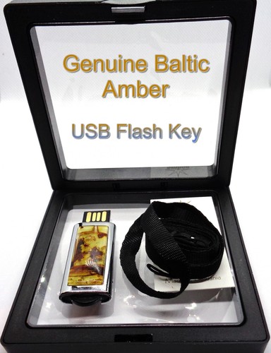 USB Flash Drive 16 GB Raw Baltic Amber Enclosure Mosaic Compact Memory ...