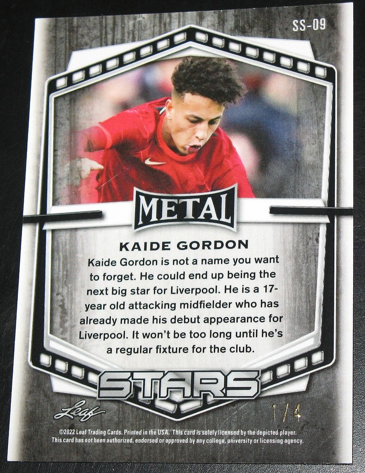 2022 Leaf Metal Stars Kaide Gordon Red White & Blue Wave # 1/4 RC ...