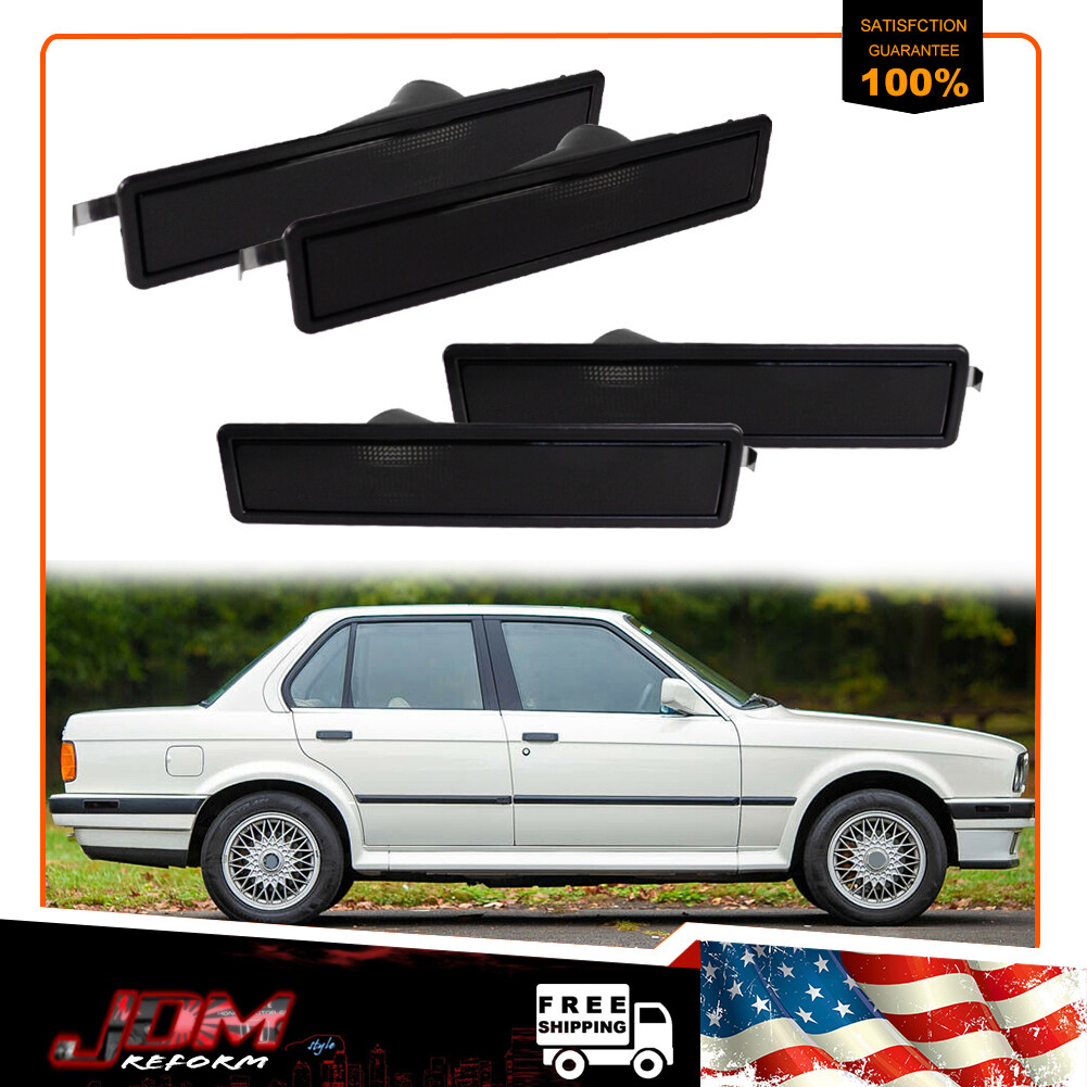For 1988-1996 BMW E32 E34 5 7 Series Smoked F+R Bumper Side Marker Lights 4PCS | eBay