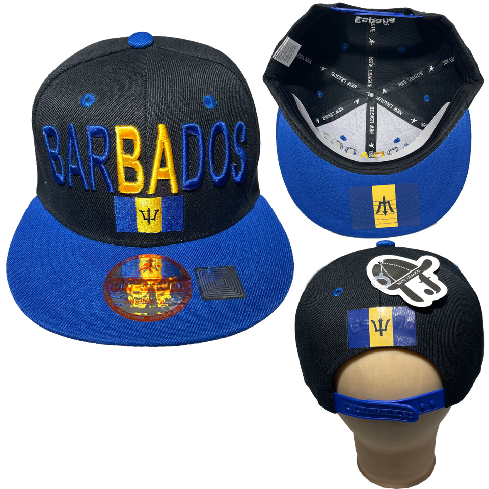 BARBADOS Flag 3D Embroidered Snapback Adjustable Baseball Cap Hats LOT ...