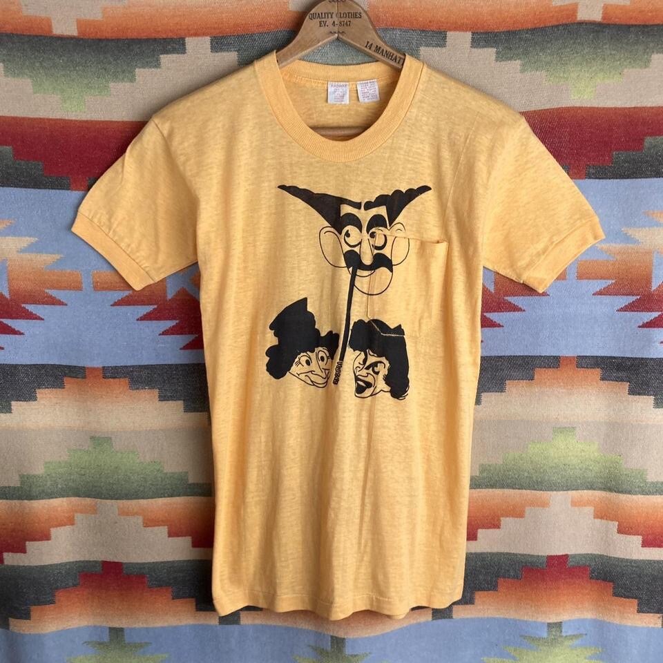 Vintage 70s Groucho Marx Brothers Cartoon Light Orange Pocket T-shirt ...