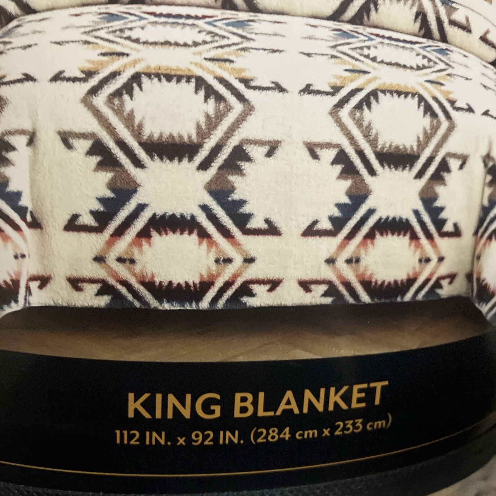 Vintage PENDLETON Sherpa Blanket King White Off Multicolor 112” ” for ...