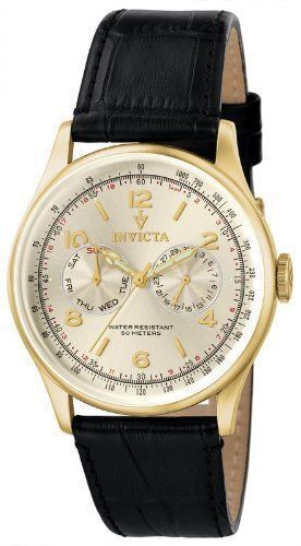 Invicta Vintage 6750 44mm Gold-Tone Stainless Steel Case with Black ...