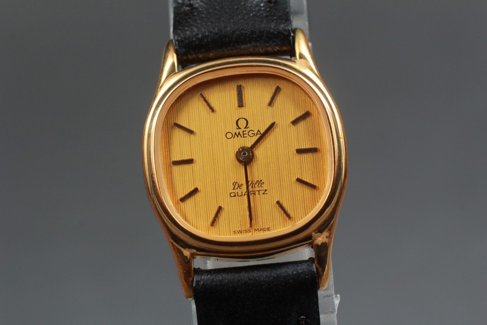 Vintage 1983 OMEGA De Ville Quartz Gold Dial 19mm Women's Cal.1387 ...