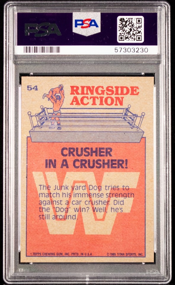 1985 Topps WWF Crusher In A Crusher! #54 PSA 4 Junkyard Dog WWE WCW NWA ...