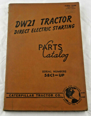 Caterpillar CAT DW21 Tractor Parts Catalog 58C1-UP Direct Electric ...
