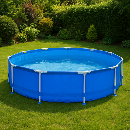 Giant Round 10ft Garden Family Swimming Paddling Pool 3m x 0.76m Metal ...