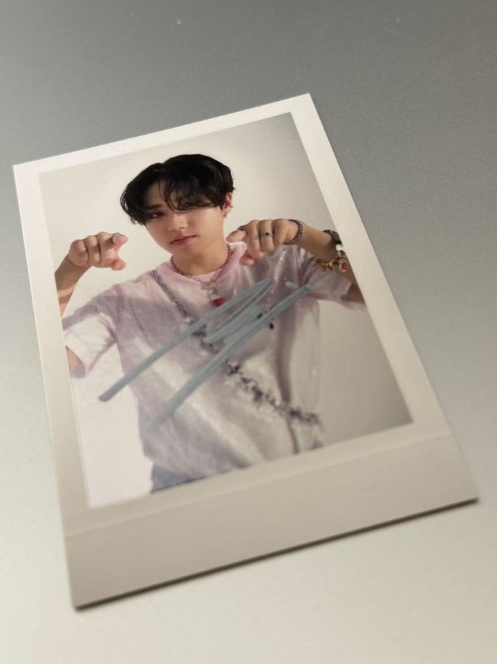 STRAY KIDS Han Signed Photo Card Polaroid MAXIDENT Official Photocard ...