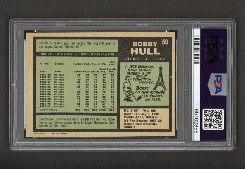 1971 OPC #50 BOBBY HULL PSA 9 MINT | eBay