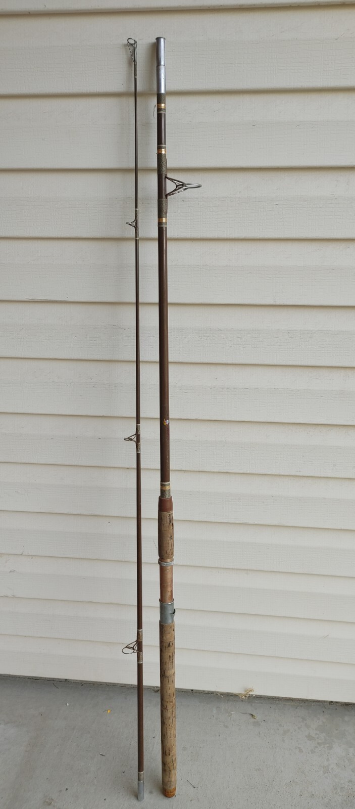 Vintage 9' Western Hoegee Huck Finn Fishing Rod Pole 2 Piece Metal Reel ...