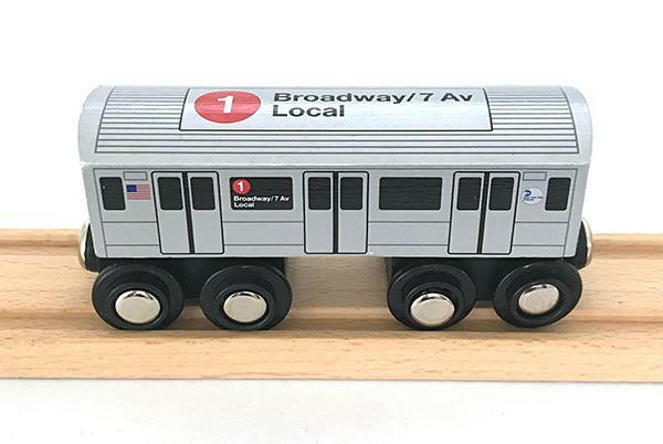 Munipals NYC Subway Car 1 Toy Train Wooden Railway R62 Broadway 7 AV ...