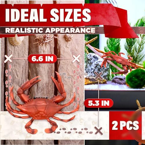 Crab Toy 2Pcs Plastic Crabs - Fake Crab Decor Crab Toys Crazy Crab Bath ...
