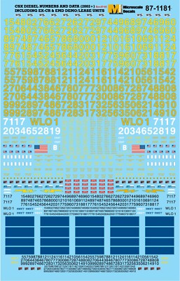 Microscale 87-1181 HO Scale CSX Diesels (2002+) Data Patches Waterslide ...