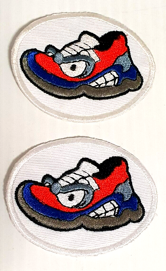 Bulk Lot of 2 x Sport Running Shoes Trainers - Cloth Patch Badge ...