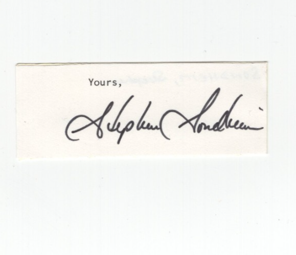 Stephen Sondheim Signed Clip / Autographed Composer, Oscar Winner | eBay