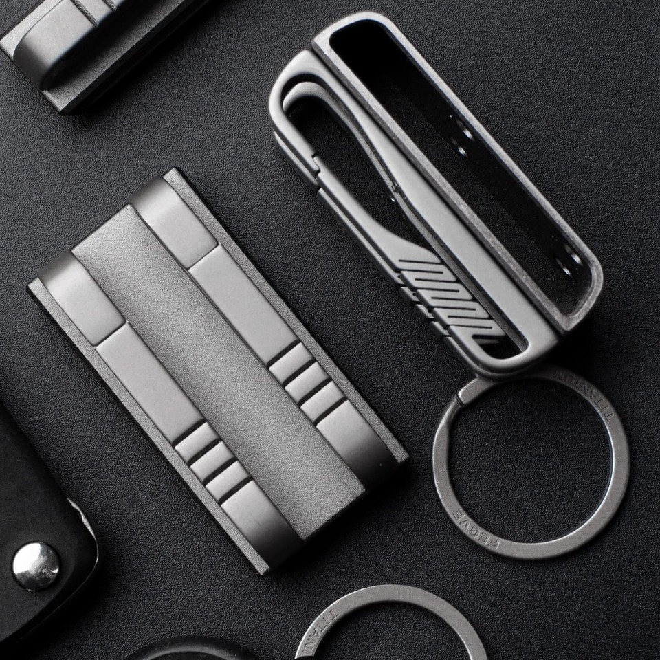 Belt Keychain Titanium Belt Loop Key Holder with Detachable Keyring for ...