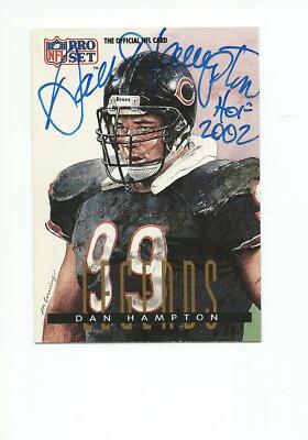 DAN HAMPTON Autographed Signed 1991 Pro Set Legends card Chicago Bears ...