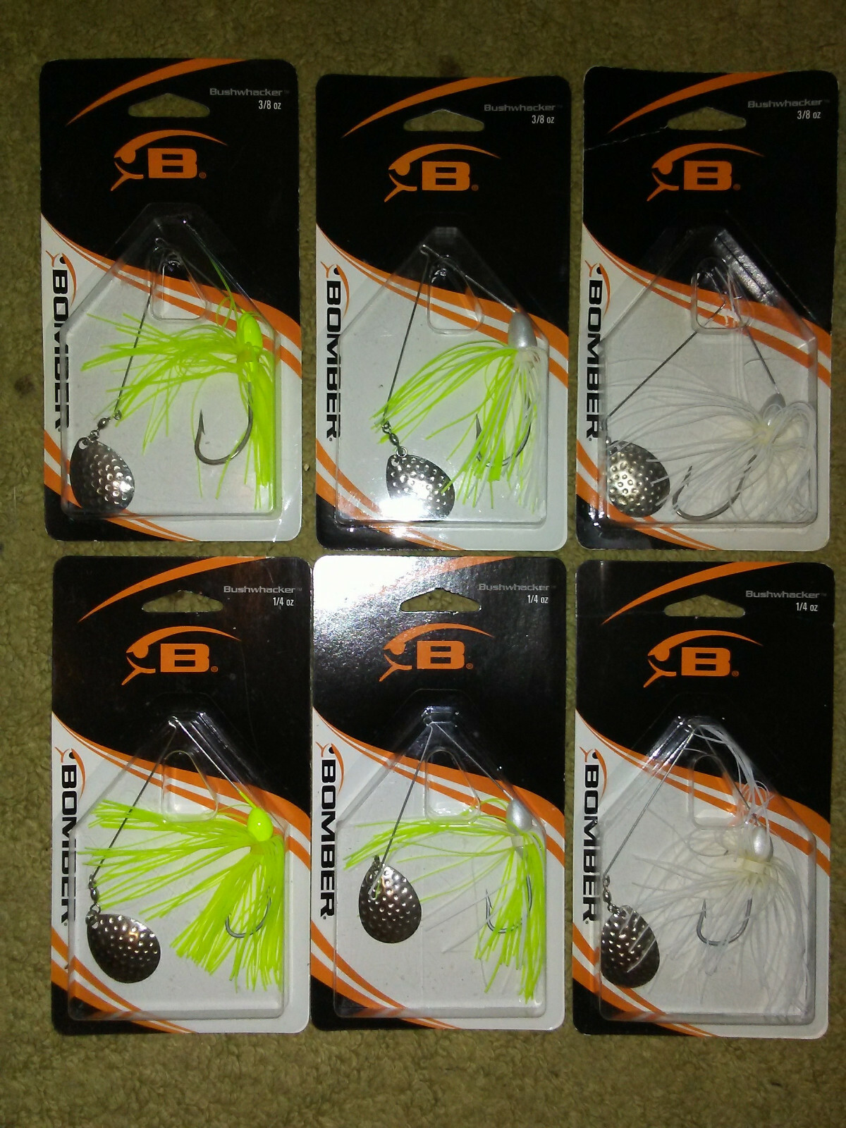 12 Silver COLORADO Blade 1/4 + 3/8 oz.(6 Each) Bomber Bushwacker ...