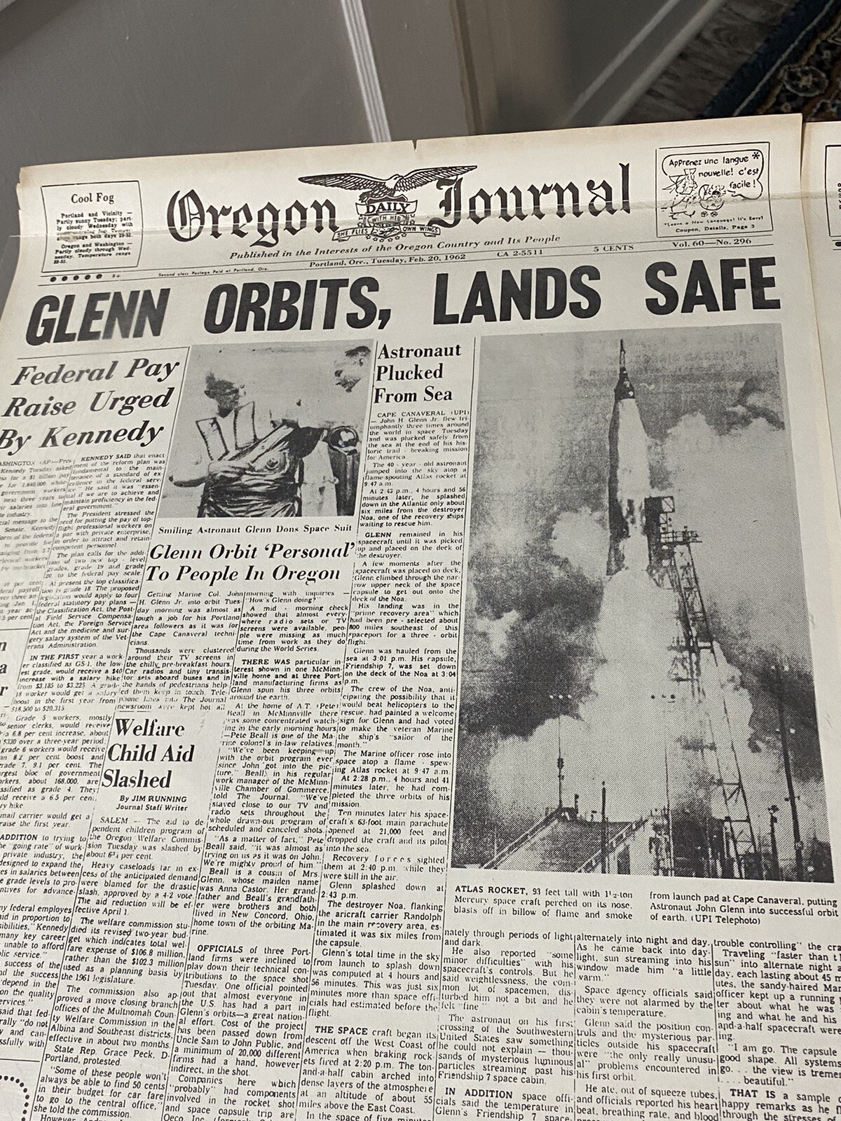 2 Original Historical Front Page News Newspapers Oregon Daily Journal ...