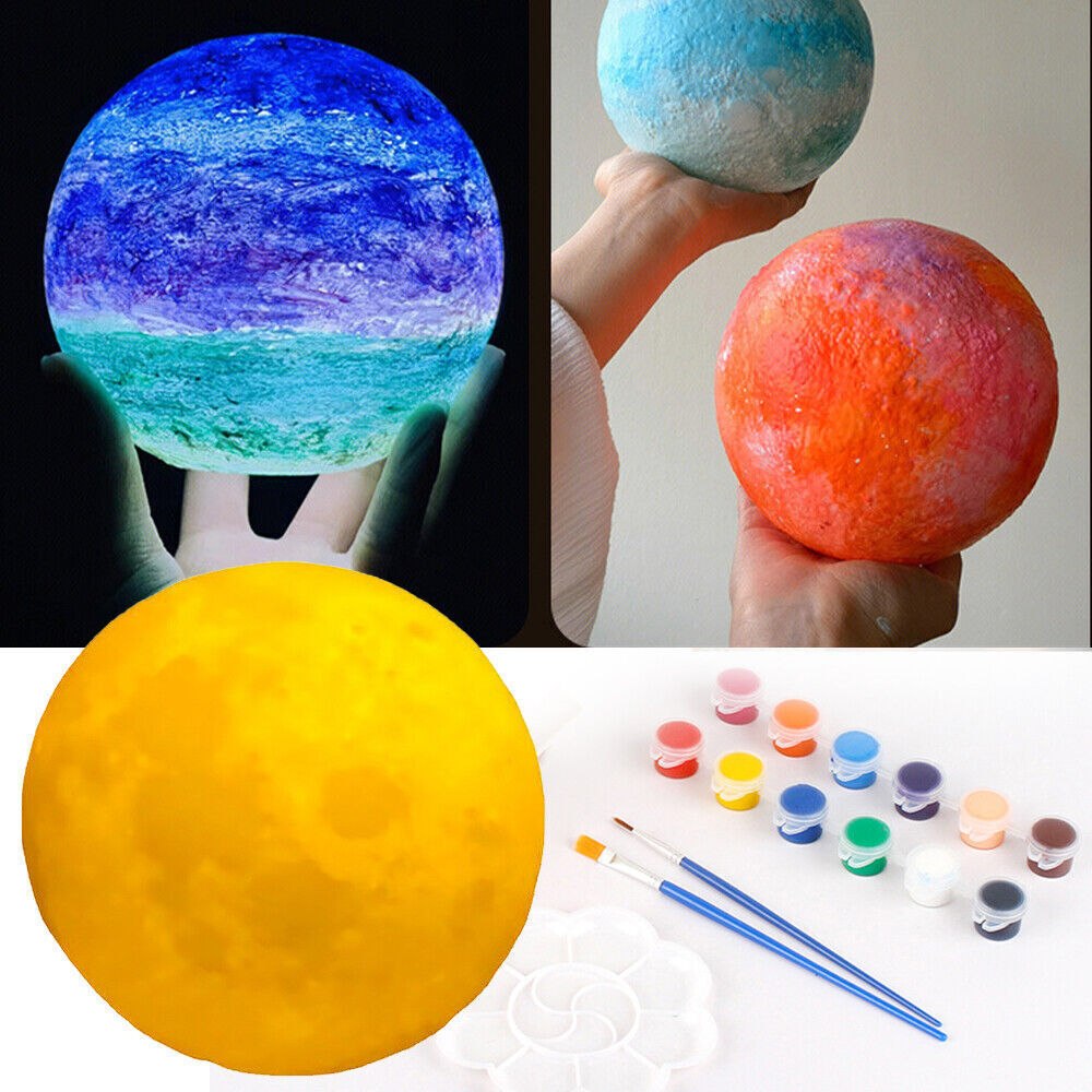 Paint Your Own Moon Lamp Kit DIY 3D Moon Night Light with Space ...