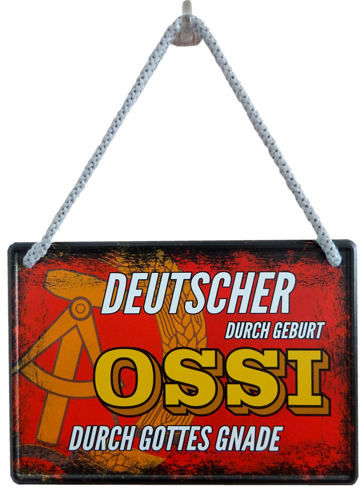 DDR Blechschild Hängeschild mit Kordel 16x11cm Sachsen Ostdeutschland ...