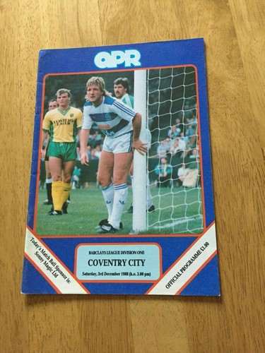 Queens Park Rangers v Coventry City 3rd December 1988 Div 1 | eBay