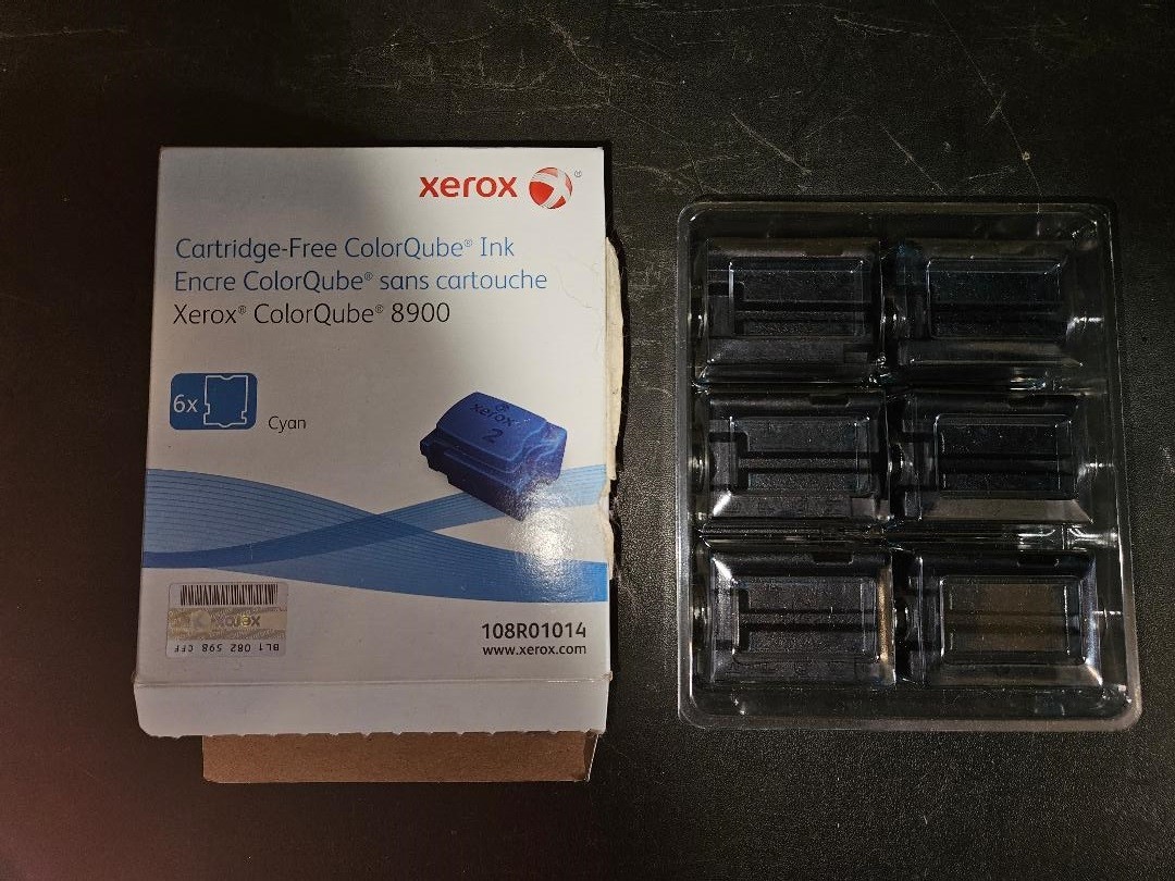 Xerox ColorQube 8900 Printer Ink Stick Cartridge 6x - CYAN BLUE - open ...