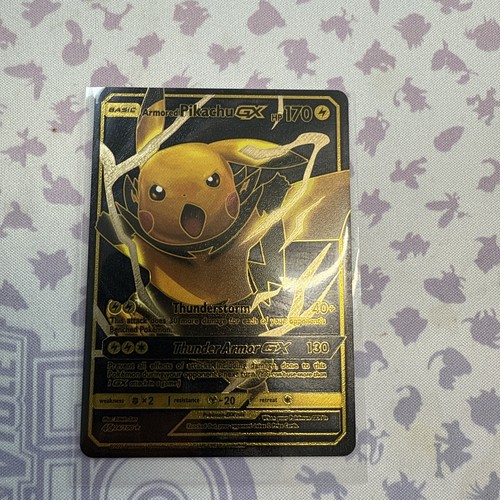 Pokemon Card Black Foil Fan Art Armored Pikachu GX | eBay